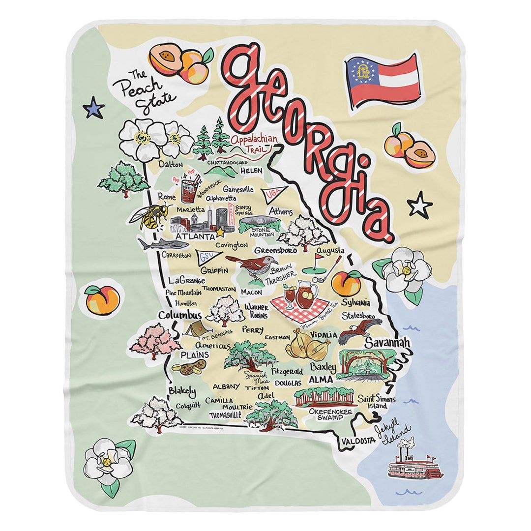 Georgia Baby Blanket, Georgia Map Baby Blanket - Jersey, Customizable ...