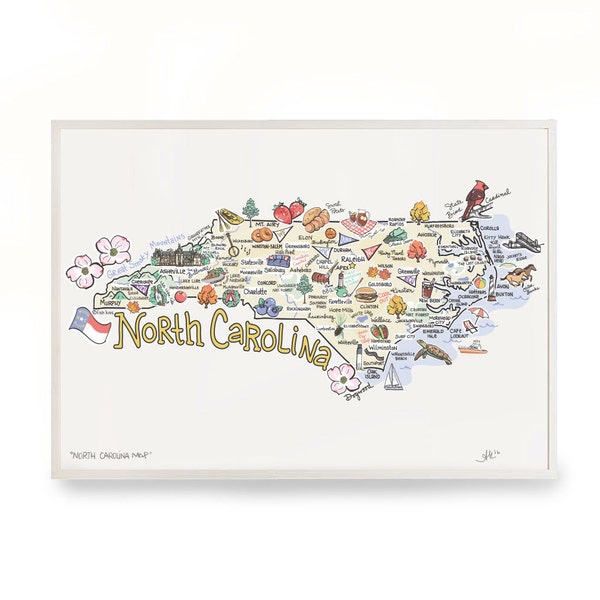North Carolina Map - Etsy