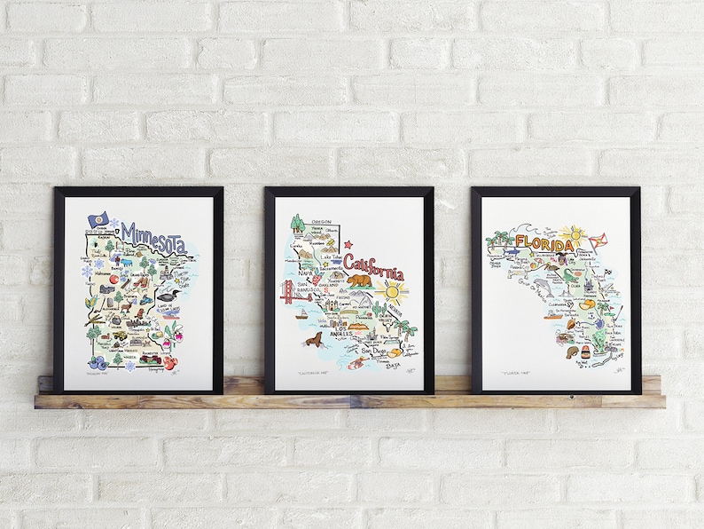 Oklahoma Map, Oklahoma Print, Unframed, Printed on Watercolor Paper - Etsy
