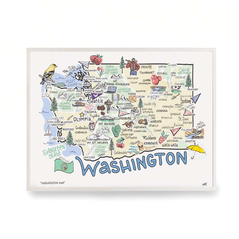 Washington State Art - Etsy