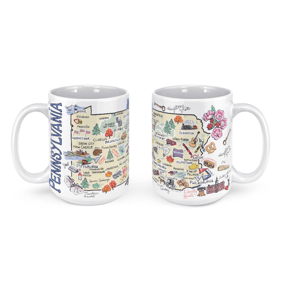 Pennsylvania Mug, Pennsylvania Coffee Mug, Pennsylvania State Mug ...