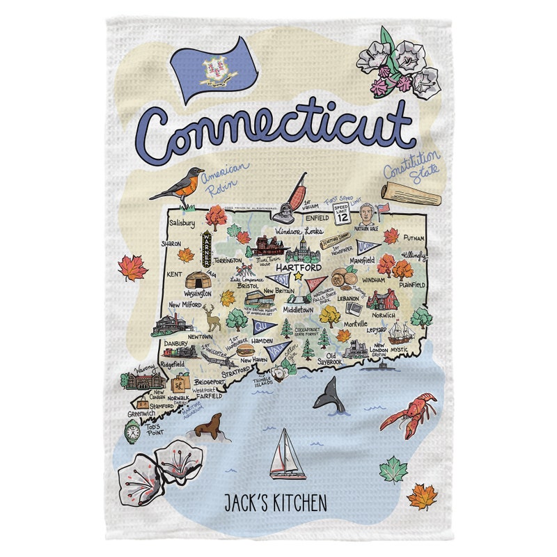 Map Tea Towel - Etsy