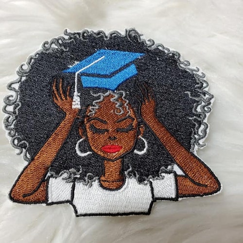 Afro Lady With Appliqué Top Embroidered Patch African | Etsy