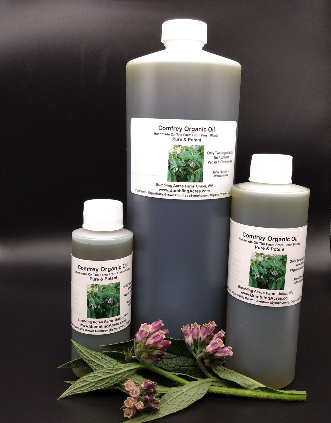 Comfrey Oil Double Infused Organic Vegan Pure & Potent Handmade From ...