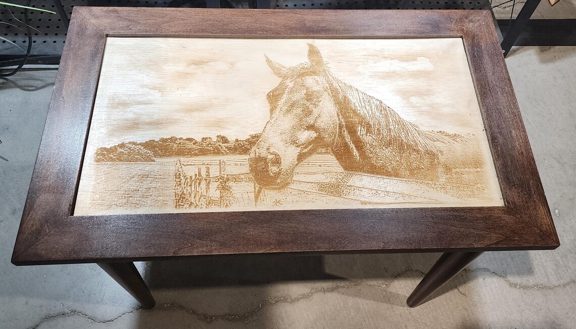 Laser Engraved Photo Coffee Table, Custom Accent Table - Etsy
