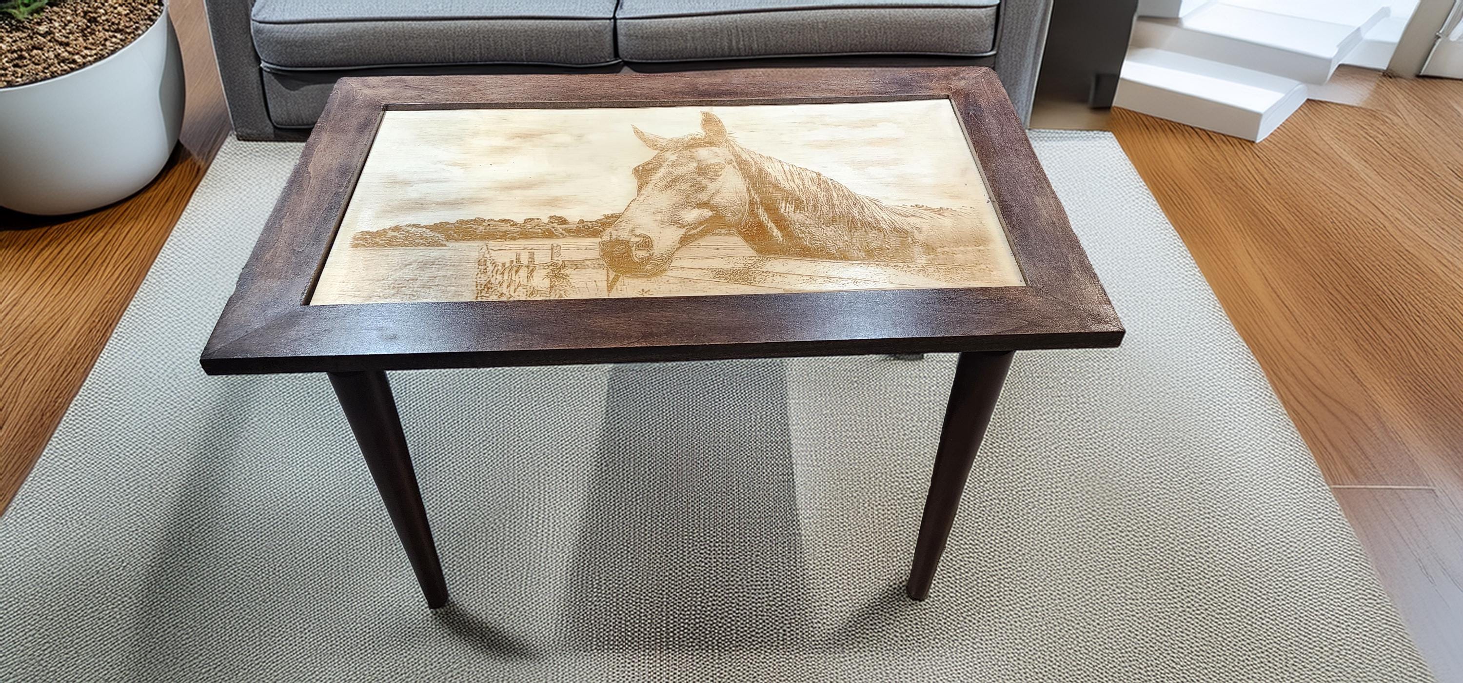 Laser Engraved Photo Coffee Table, Custom Accent Table - Etsy