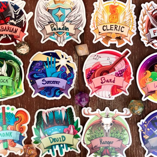 Dnd Classes Vinyl Stickers - Etsy UK