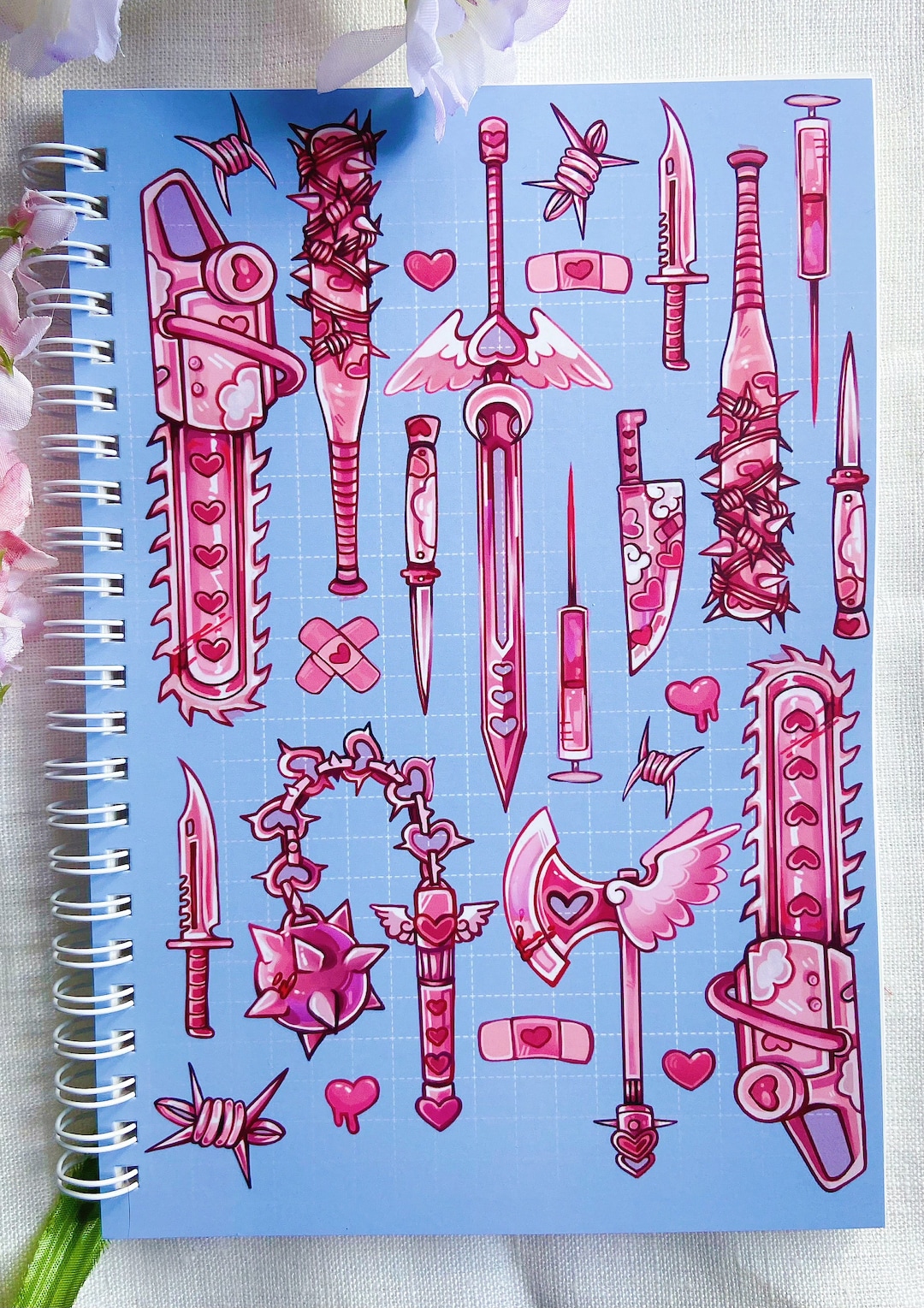 Pastel Weapons, Reusable Sticker Book - Etsy