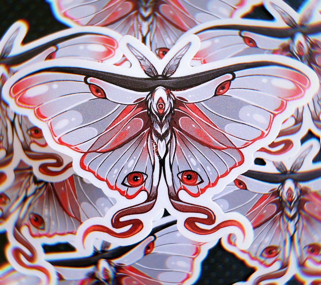 Luna Moth Omen | Vinyl Sticker - Etsy