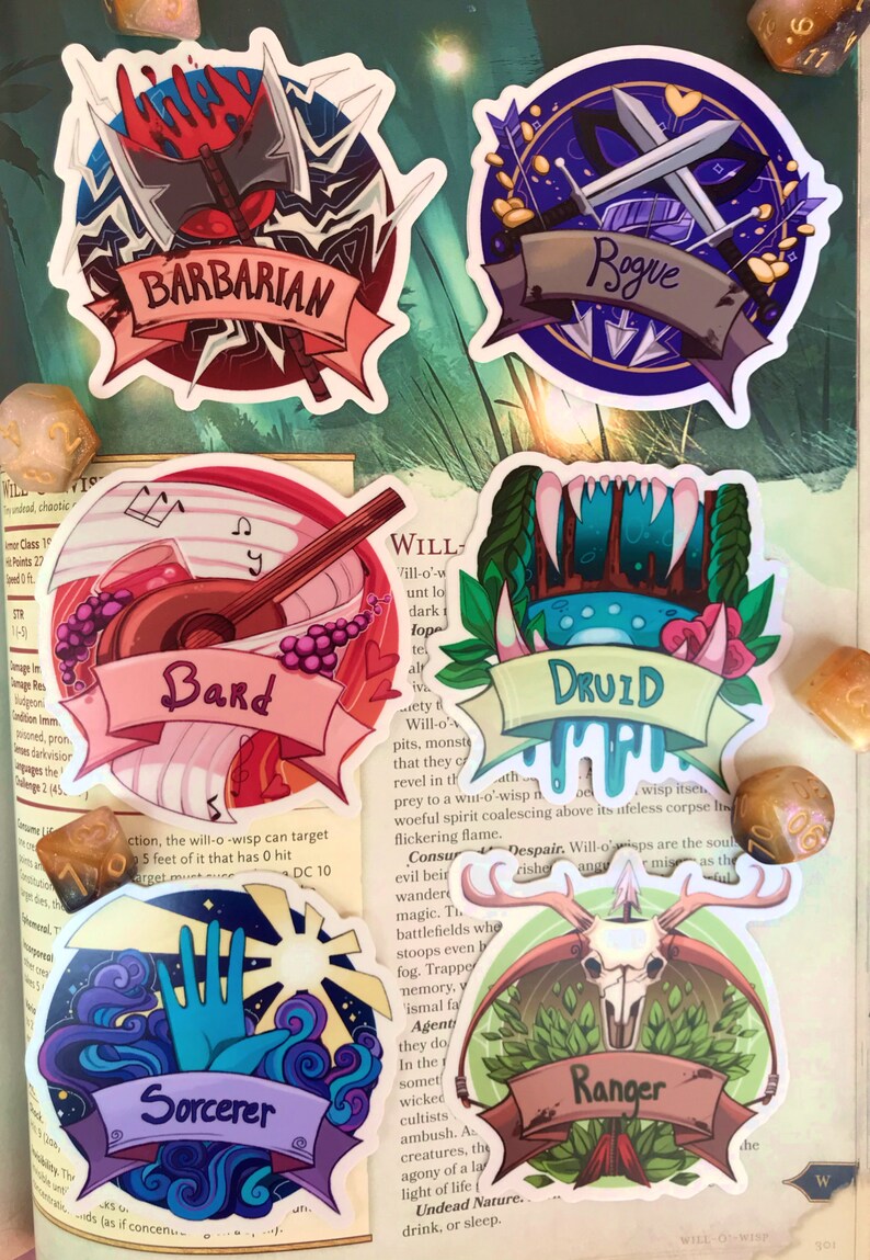 Dnd Classes Vinyl Stickers - Etsy UK