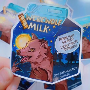 Werewolf, Lycanthrope Milk! | Vinyl Sticker - Etsy