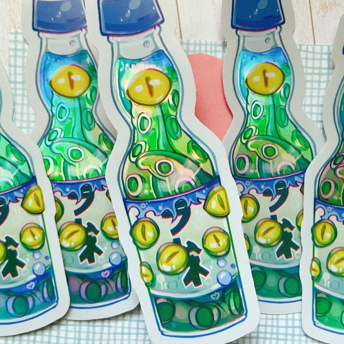 Holographic Teeth Ramune Drink Sticker - Etsy