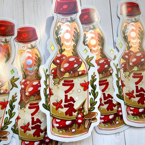 Holographic Teeth Ramune Drink Sticker - Etsy
