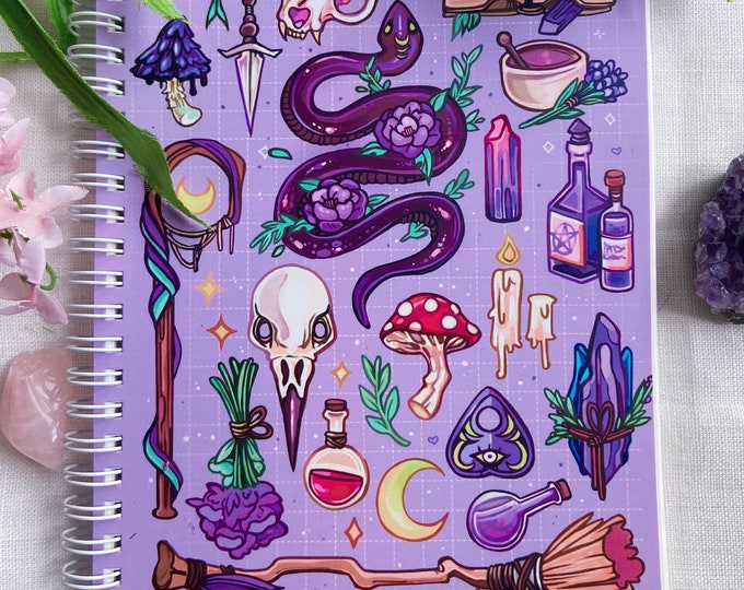 Purple Witch, Reusable Sticker Book - Etsy