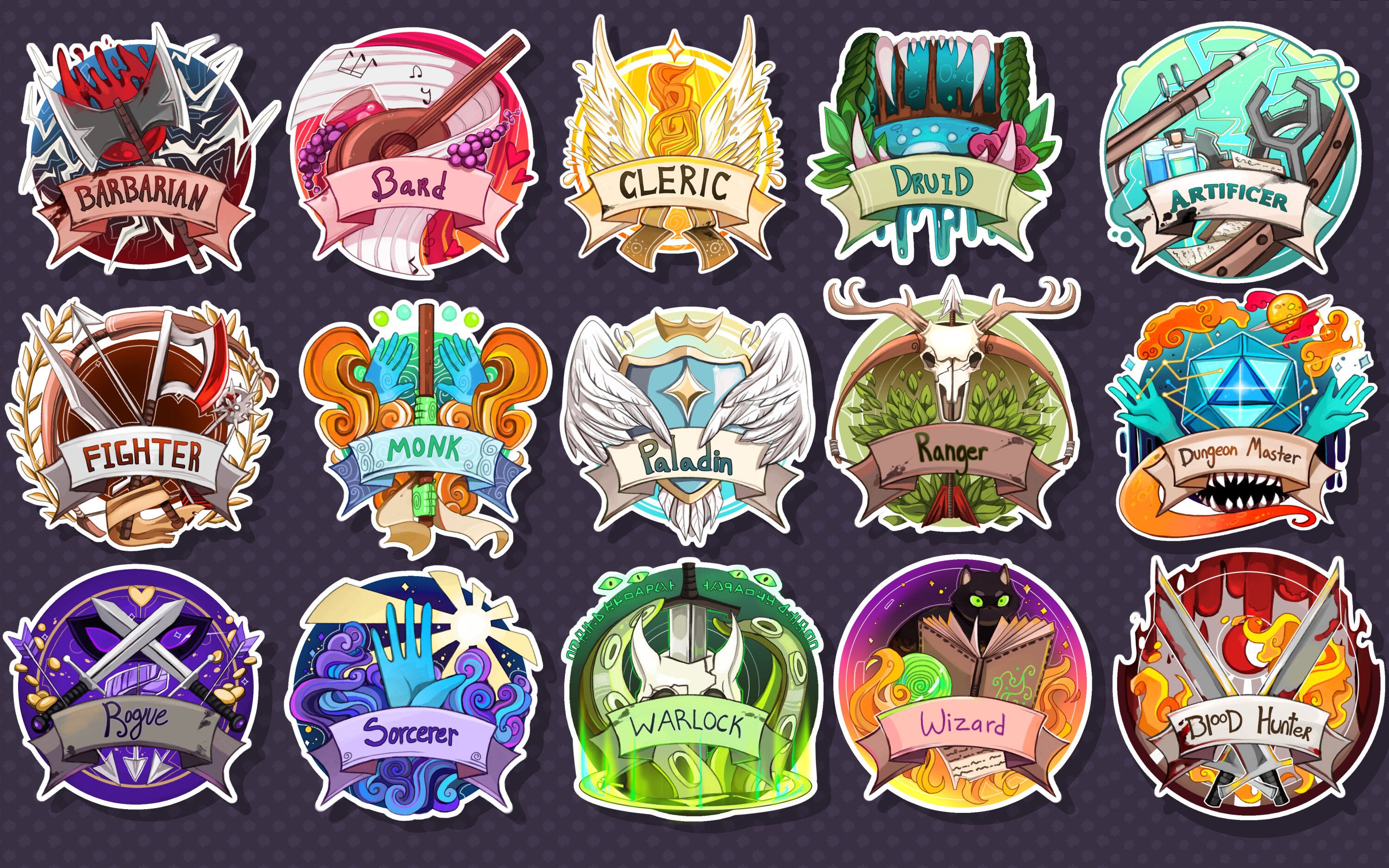 Dnd Class Vinyl Stickers | Etsy