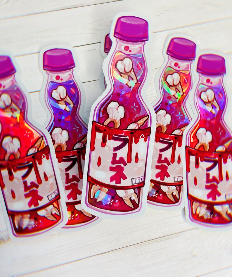 Holographic Teeth Ramune Drink Sticker | Etsy