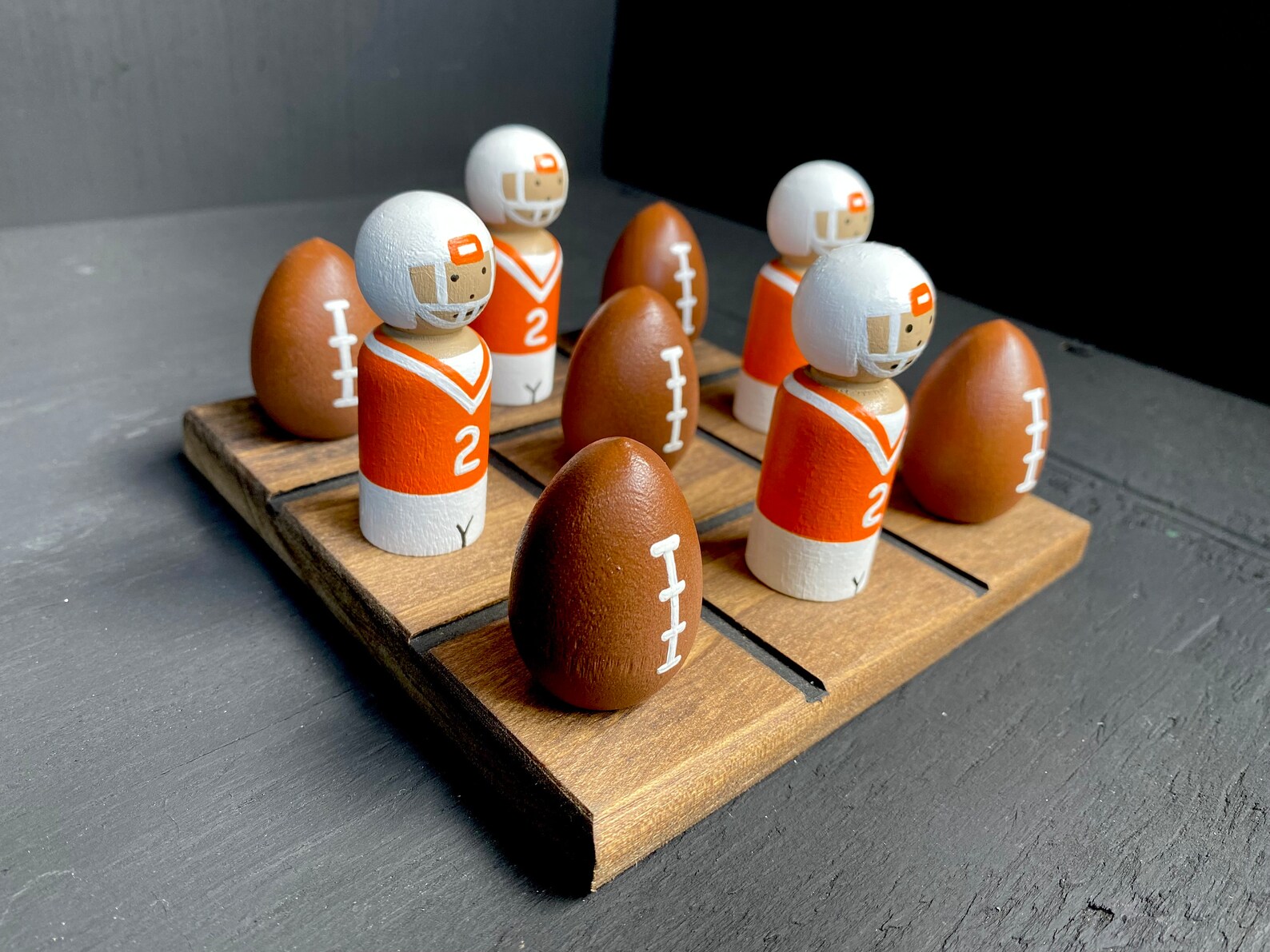 FOOTBALL Tic-tac-toe Set orange & White - Etsy