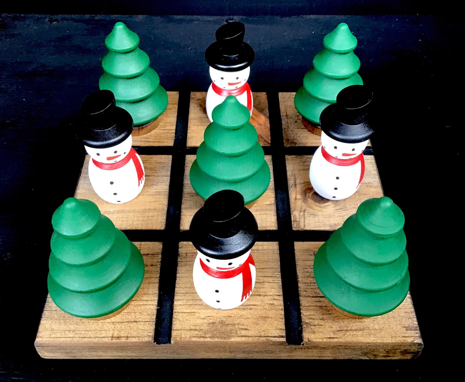 Larger Set SNOWMAN and TREE Tic-Tac-Toe | Etsy