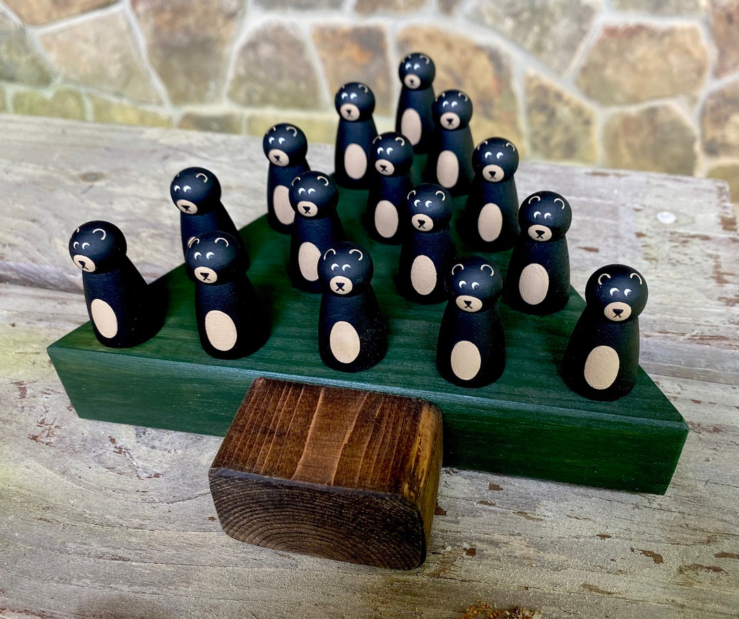 SOLITAIRE GAME “black Bear and Tree” - Etsy