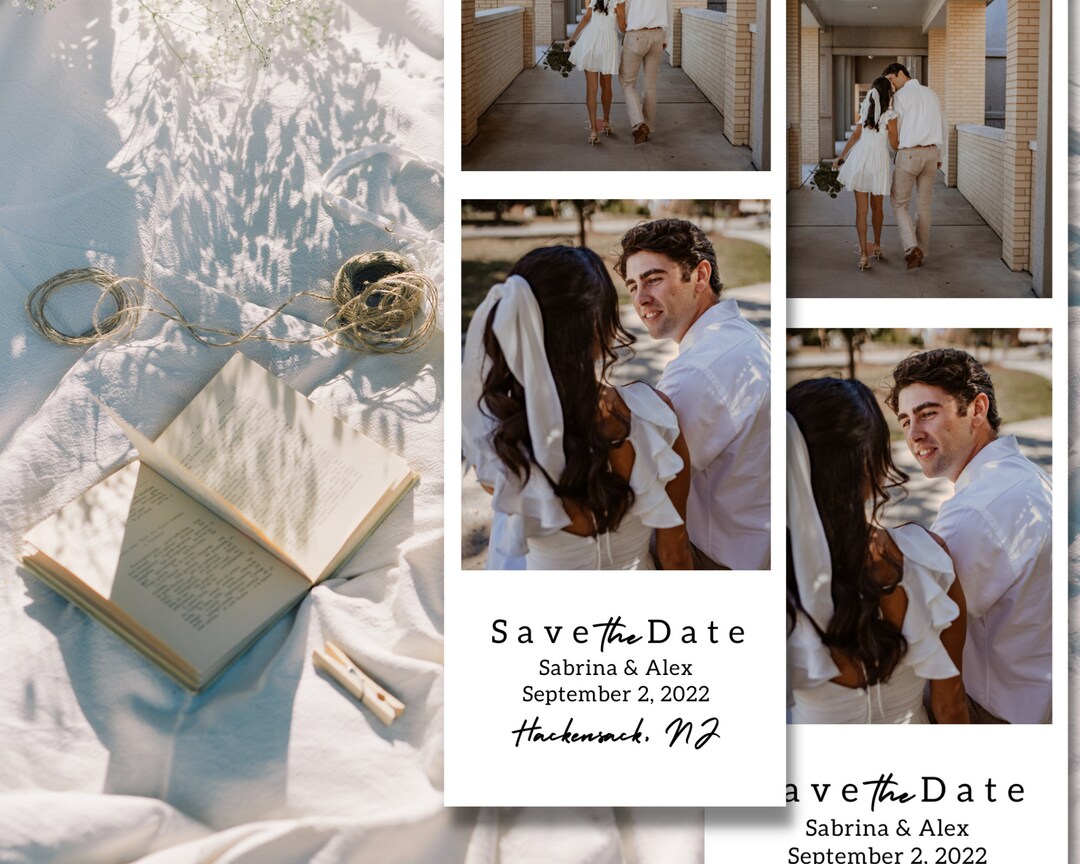 Polaroid Save the Date | Photo Strip Save the Date | Printable Wedding ...