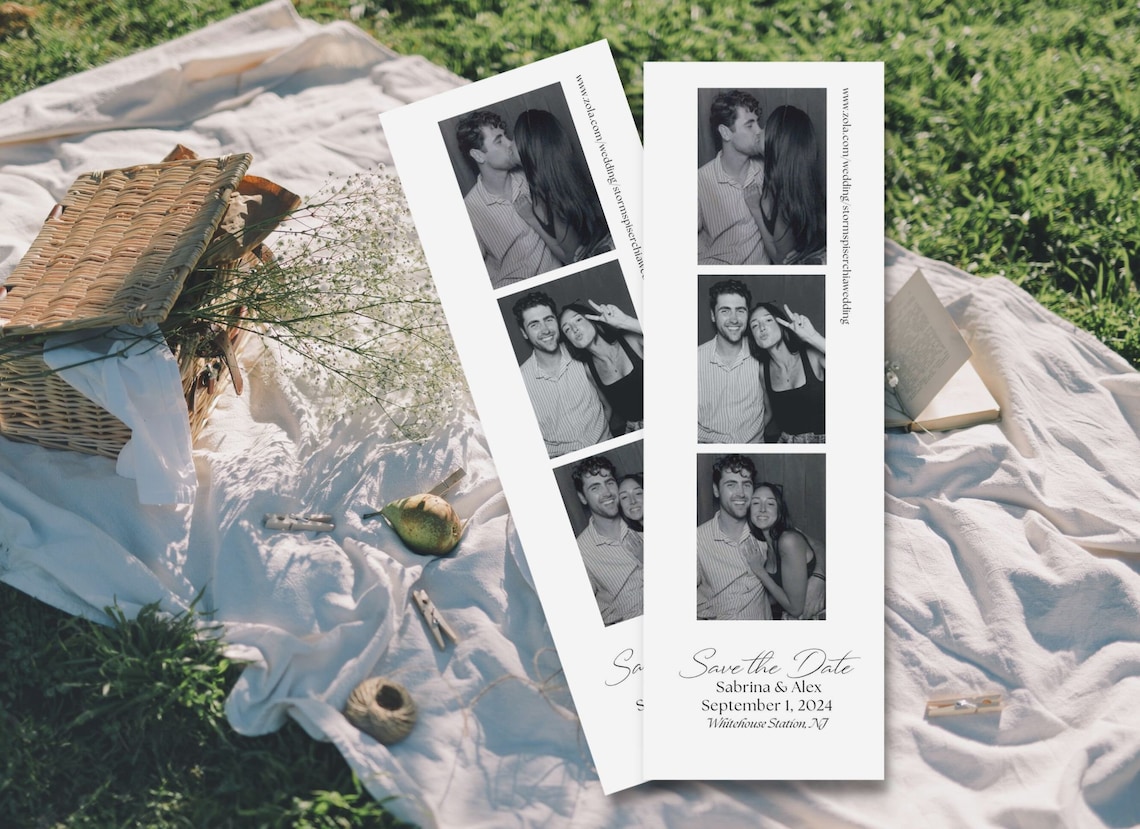 Photo Booth Save the Date Photo Strip Save the Date Printable Wedding ...