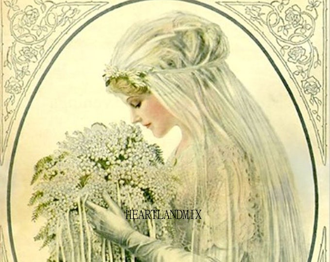 Vintage Bridal Day Digital Image Download Printable Bride - Etsy