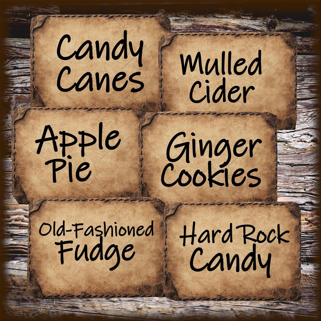 Vintage Christmas Candy Labels: Farmhouse Pantry Printable (digital ...