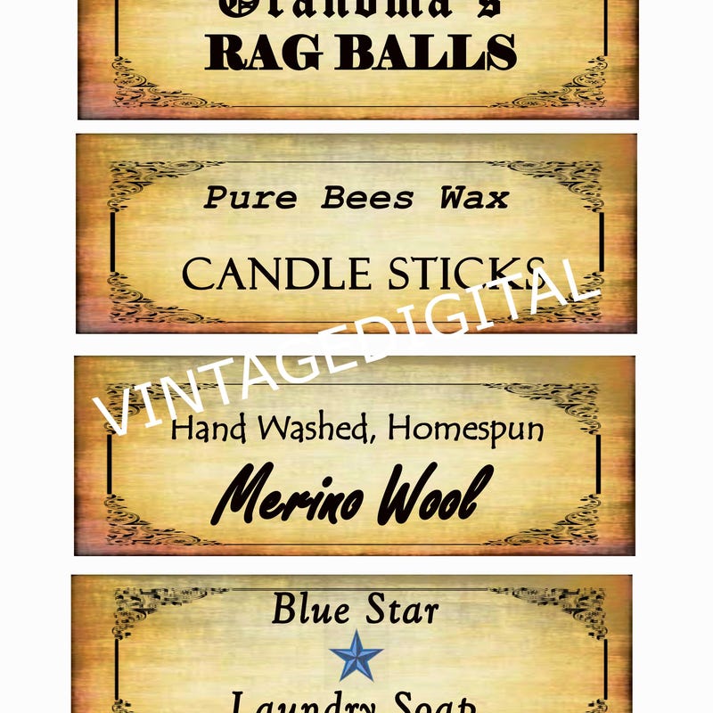 Primitive Label - Etsy