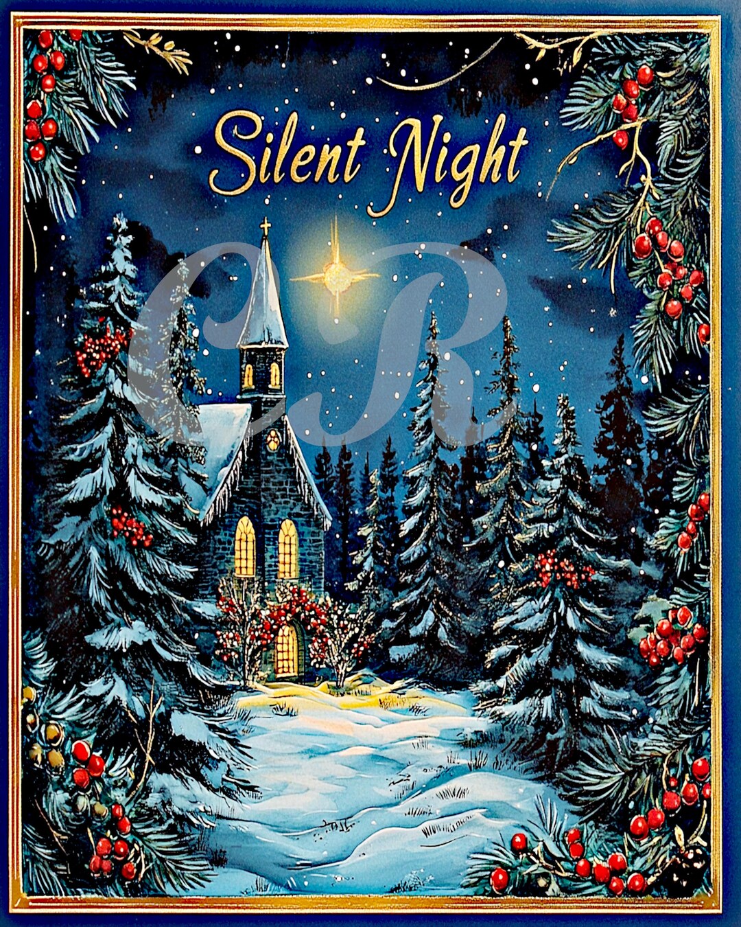 Decoupage Rice Paper, A4 Vintage Primitive Farmhouse Silent Night ...