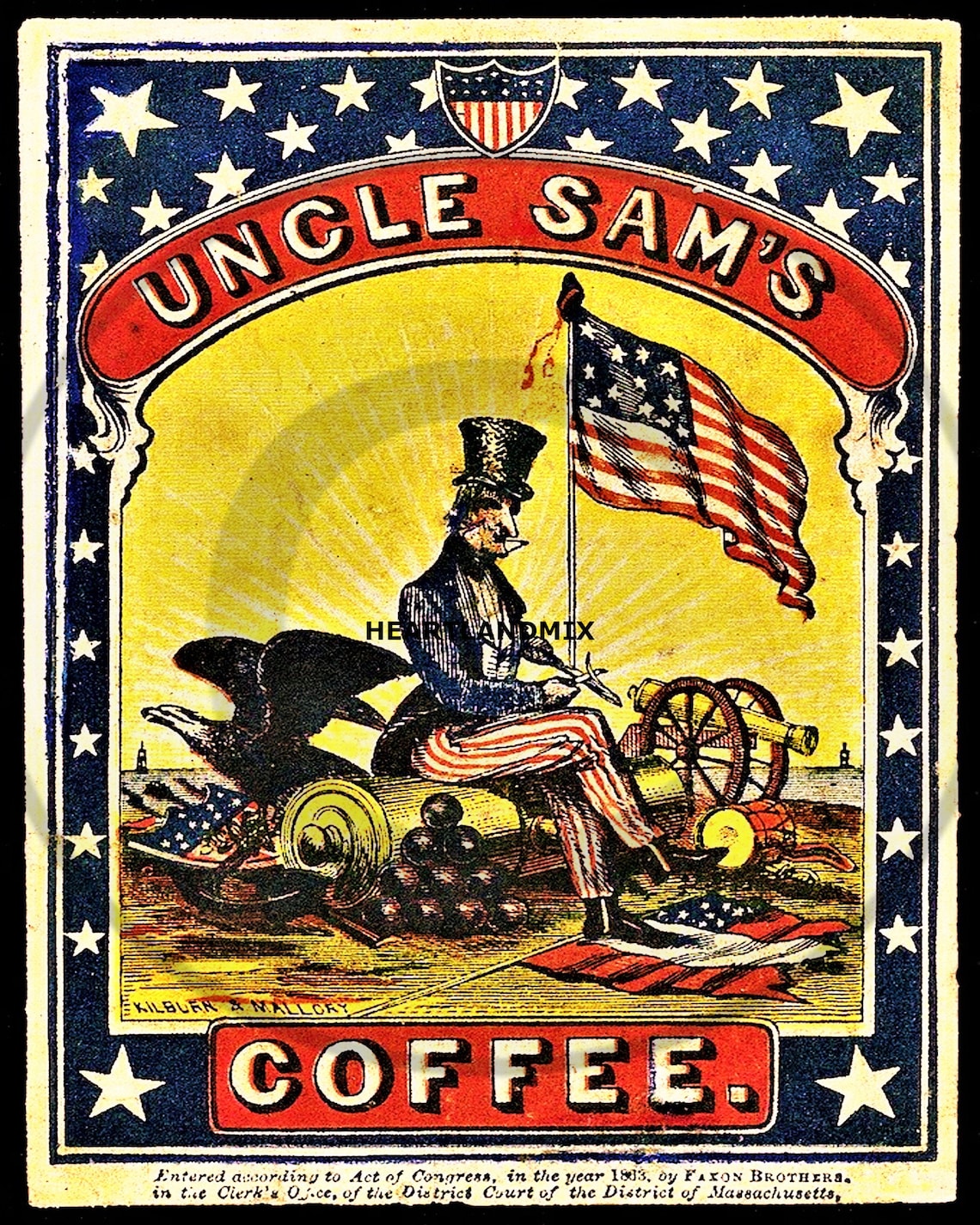Vintage Uncle Sams Patriotic Advertising Coffee Digital Image | Etsy