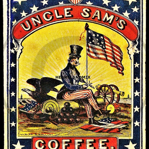 Vintage Uncle Sams Patriotic Advertising Coffee Digital Image - Etsy