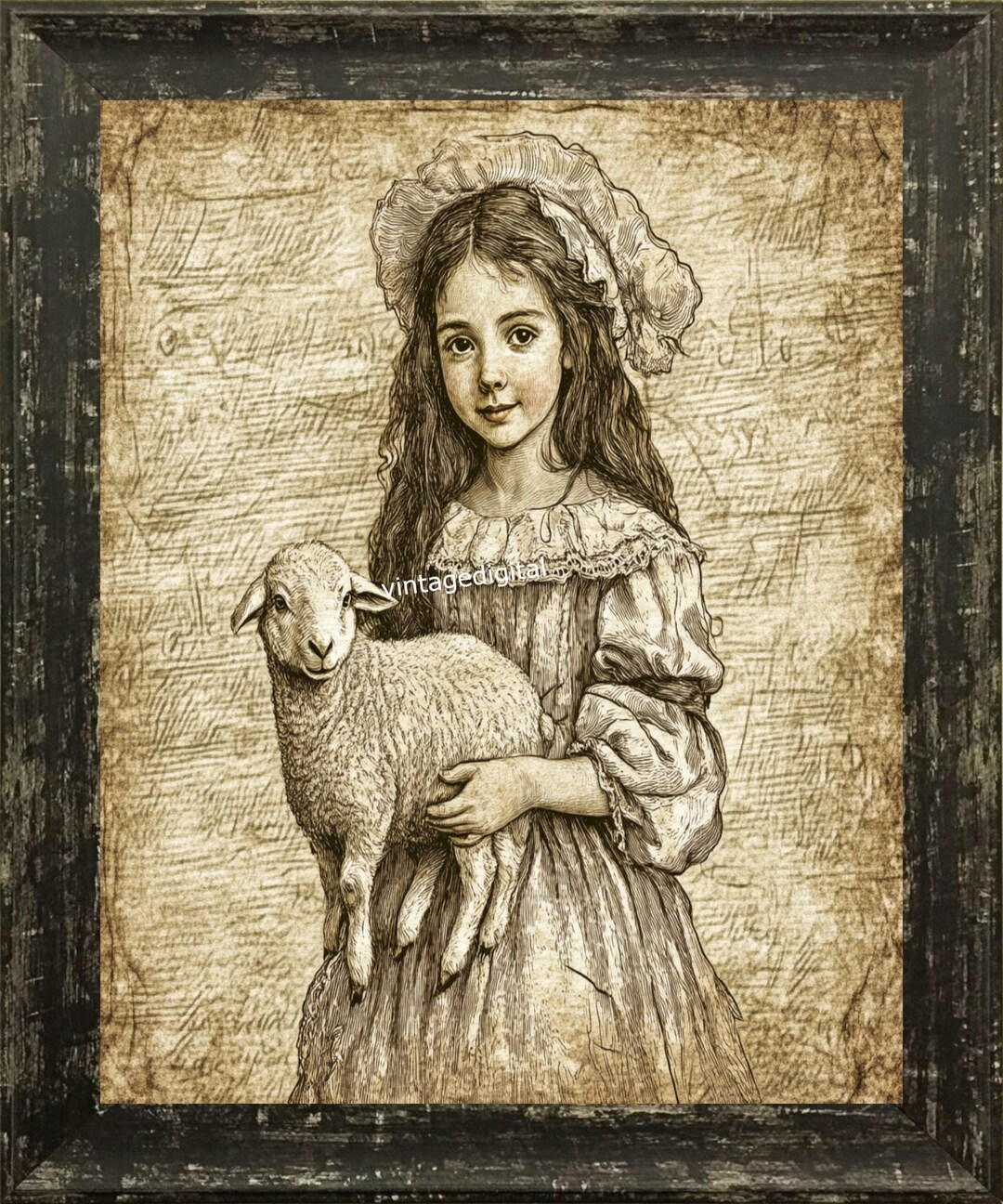 Vintage Primitive Colonial Spring Lamb Digital Download Printable - Etsy