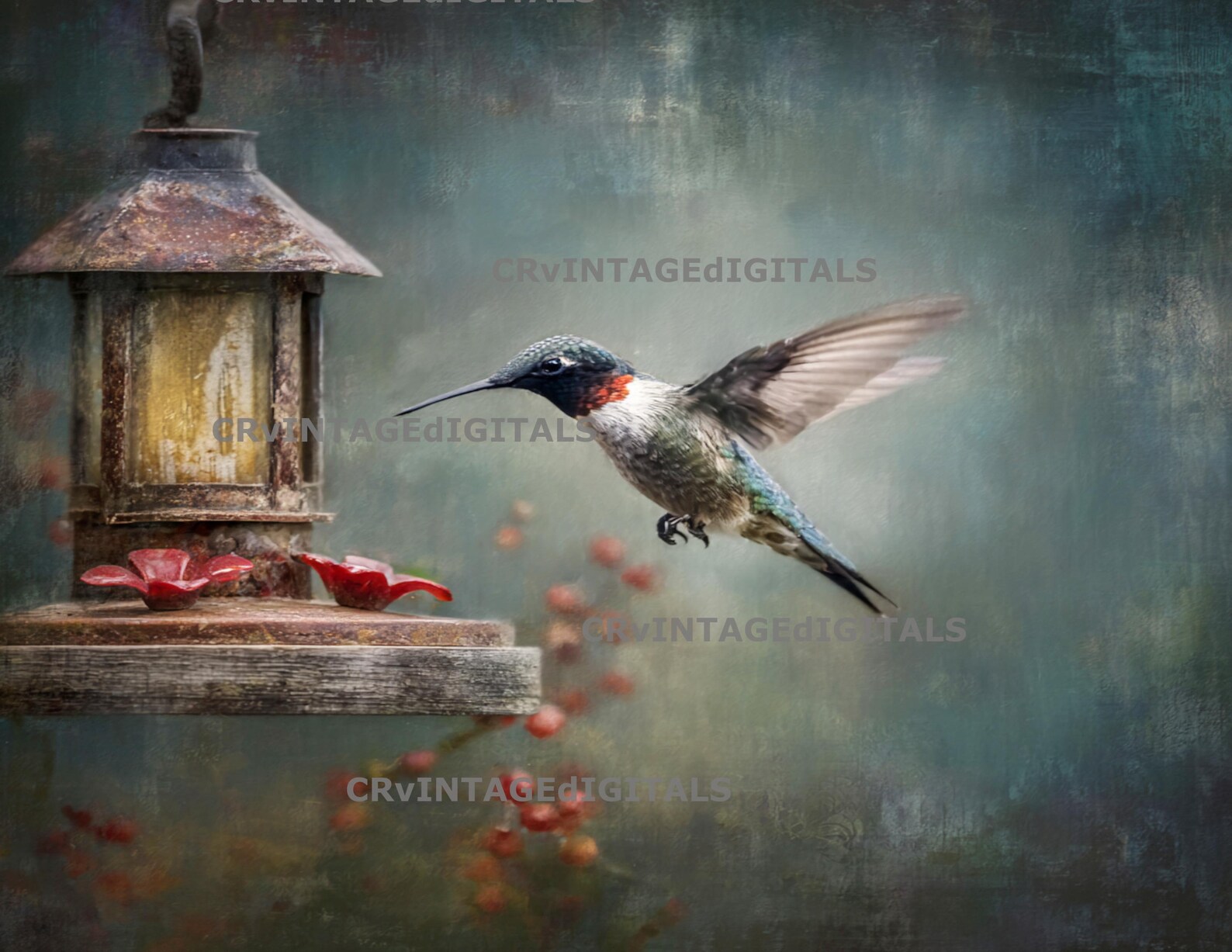 Rustic Hummingbird Decoupage Rice Paper: A4 Craft Image - Etsy