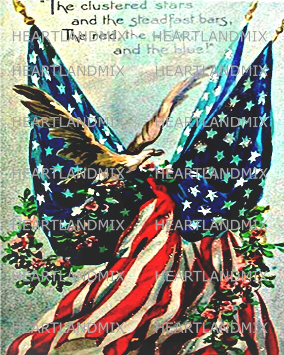 Patriotic Vintage Background Digital Fourth Of July Digital Backdrop