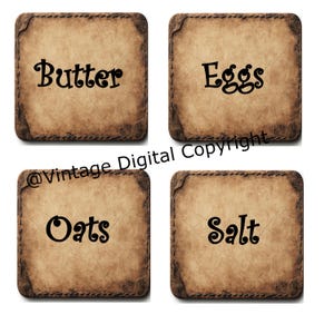 Vintage Farmhouse Pantry Labels Bundle of 8, Downloadable, Printable ...