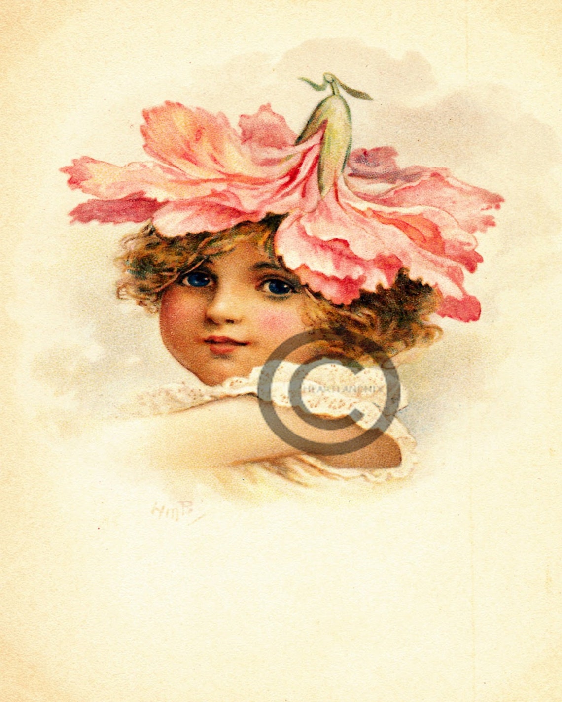 Vintage Digital Image Download Printable Art Illustration Girl | Etsy