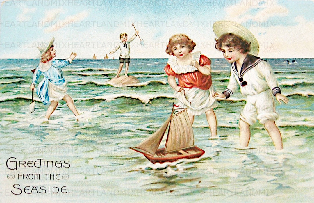 Victorian Vintage Seaside Digital Wall Art Image Download Printable ...