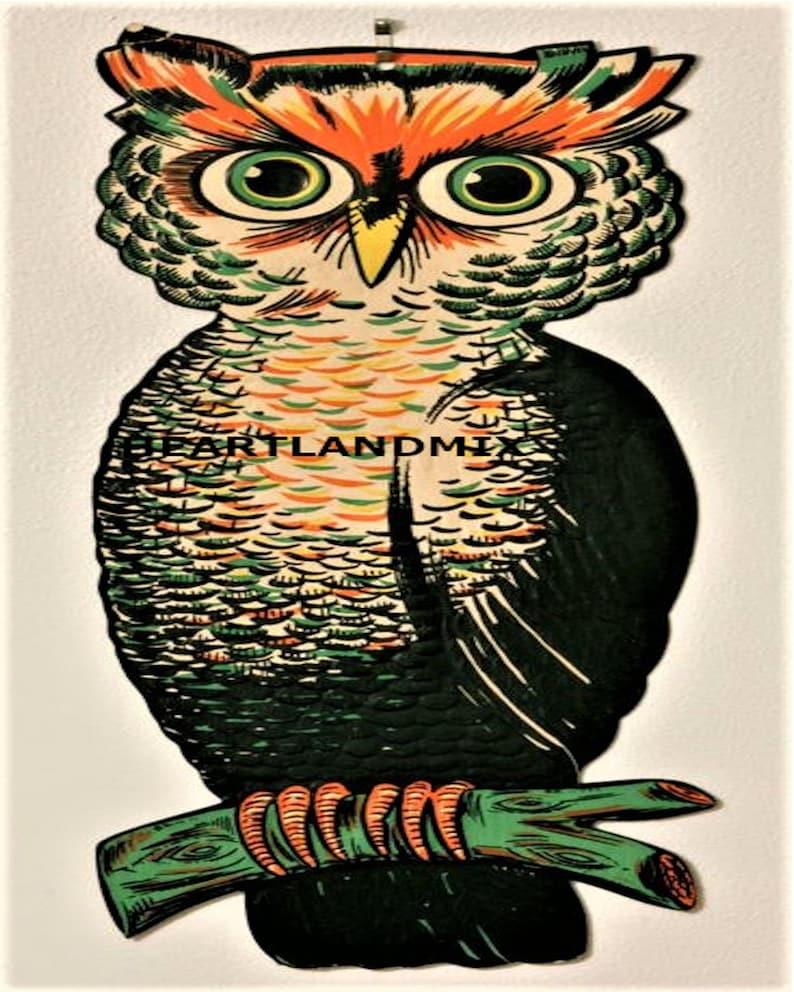 Vintage Halloween OWL Die Cut Digital Download Printable | Etsy