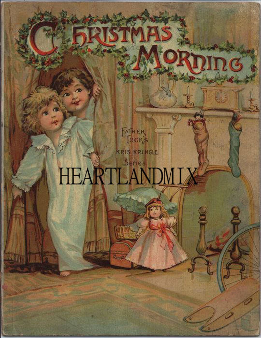 Vintage Christmas Morning Image Digital Printable Download - Etsy