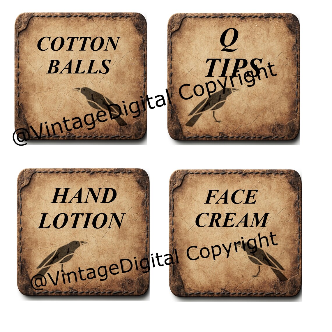 Vintage Farmhouse Bathroom Labels: Primitive Image Stickers (digital ...