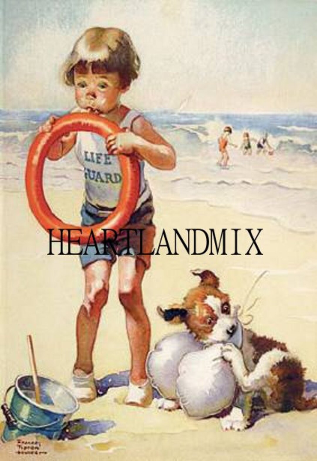 Life Guard by the Sea Vintage Digital Wall Art Image Download Printable ...