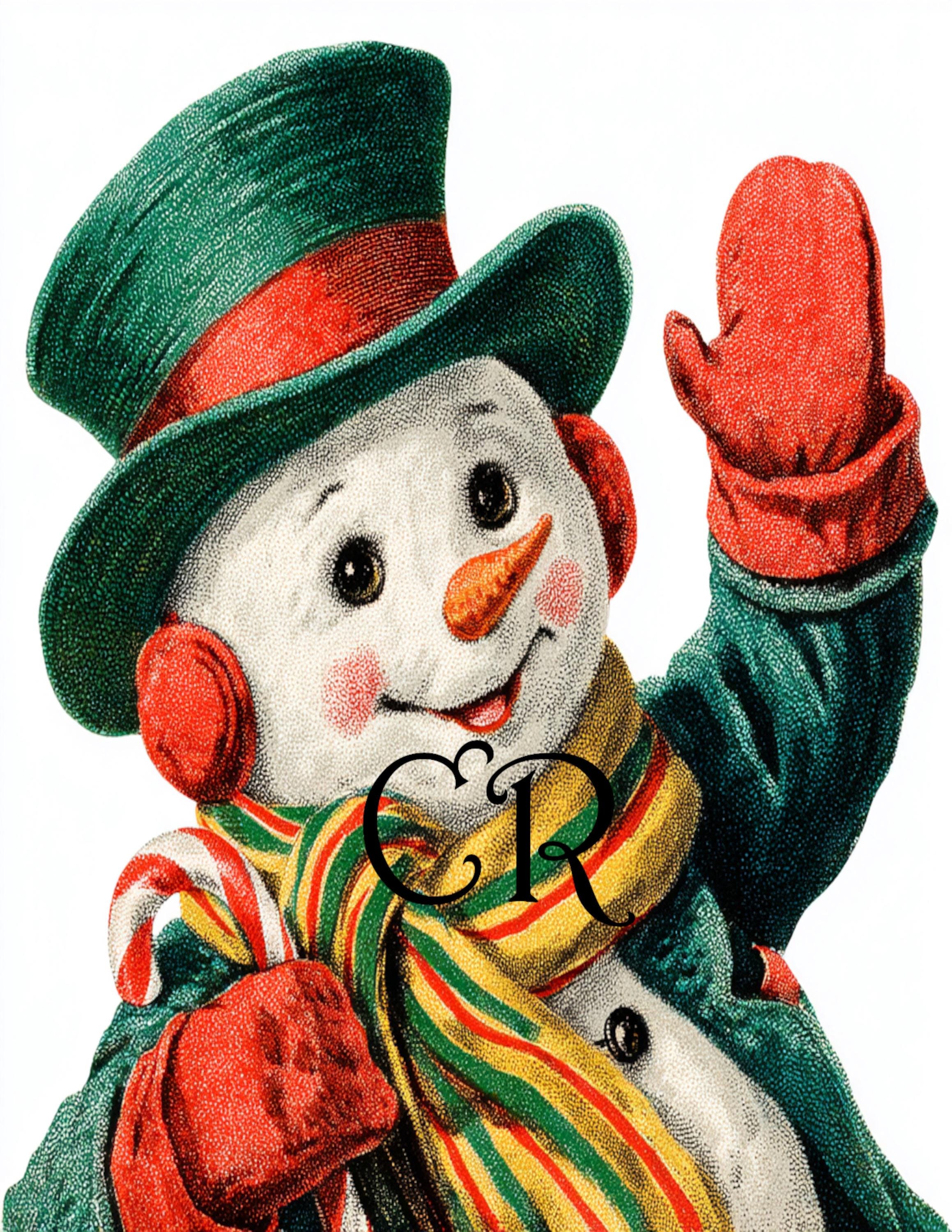 Snowman Digital Download Printable Clip Art Image - Etsy