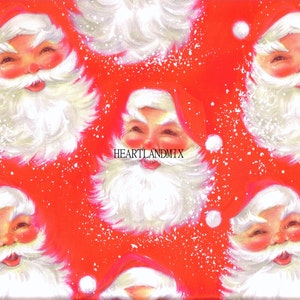 Printable Santa Face Christmas Wrapping Paper Download Vintage - Etsy