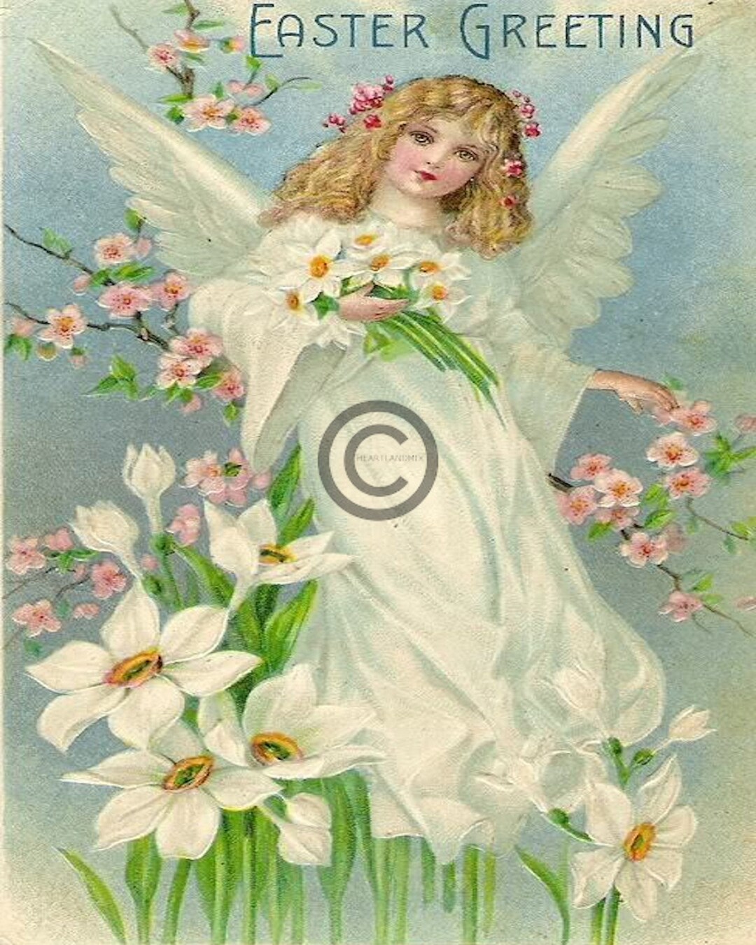 Vintage Easter Angel Postcards Download Printable Art Image - Etsy