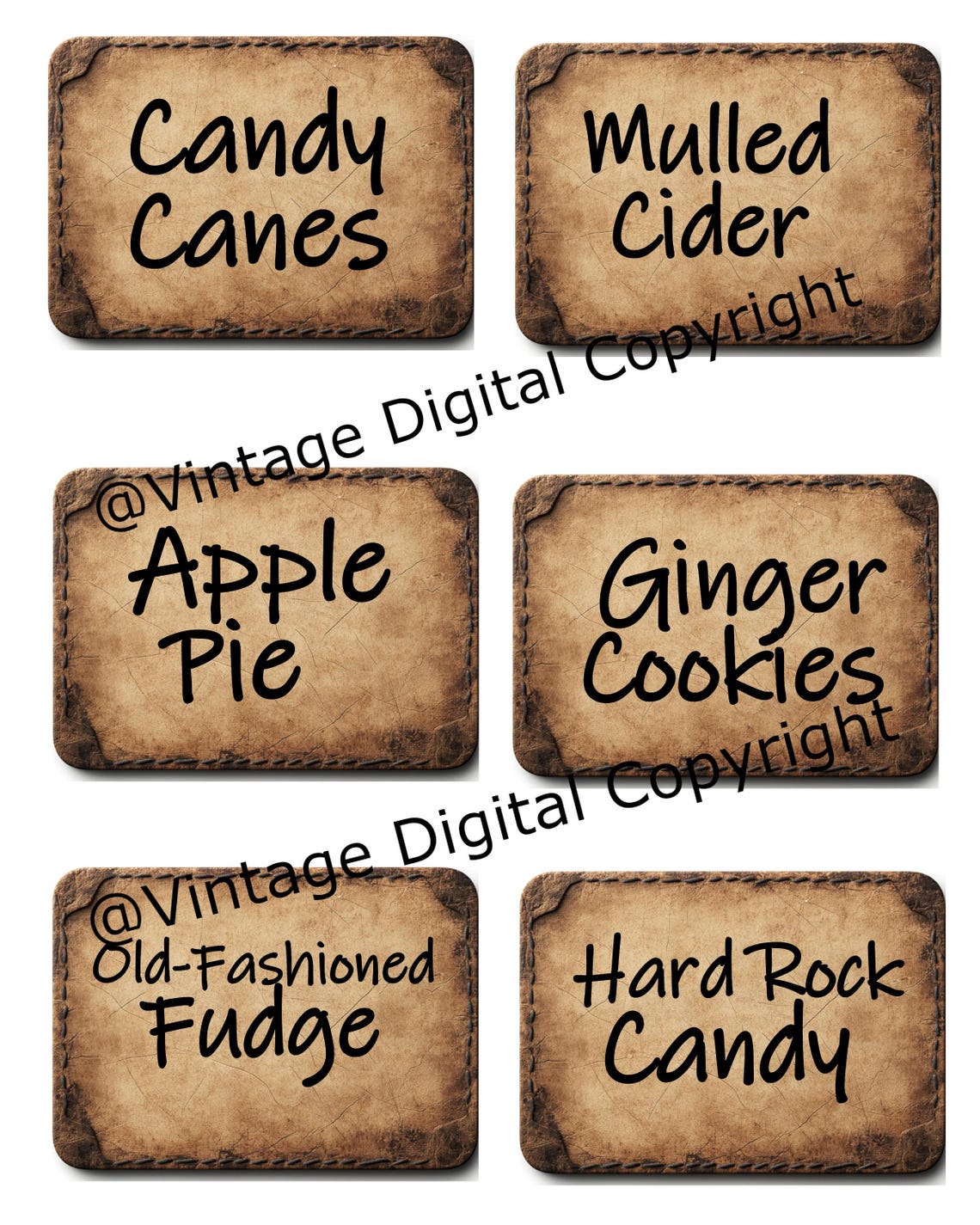 Vintage Christmas Candy Labels: Farmhouse Pantry Printable (digital ...