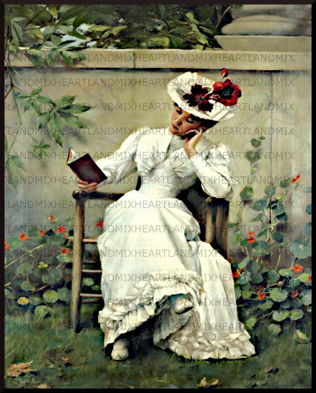 Victorian Lady Reader Image Gift Tag/card Digital Printable Download - Etsy