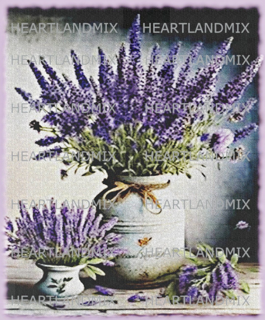 Vintage Lavender Floral Wall Art Print Download Printable Graphic Art ...