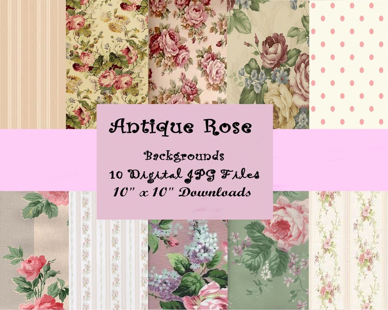Vintage Antique Rose Digital Paper Pink Rose Digital Paper - Etsy