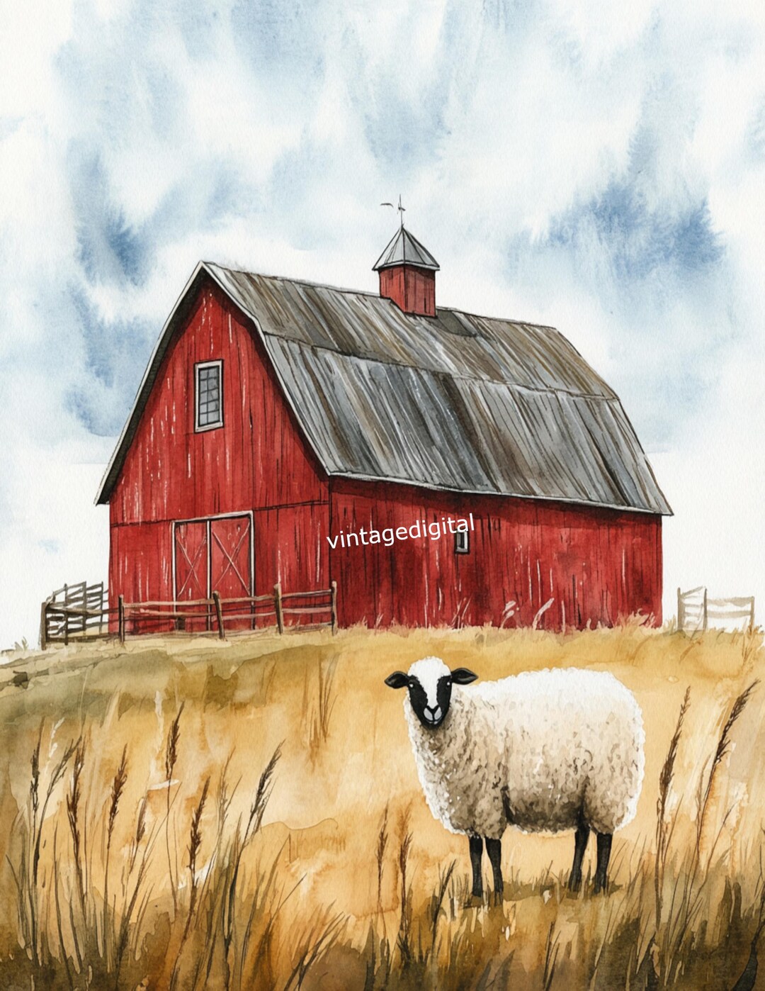 Decoupage Rice Paper, A4 Red Barn Sheep Decoupage Paper, Decorative ...