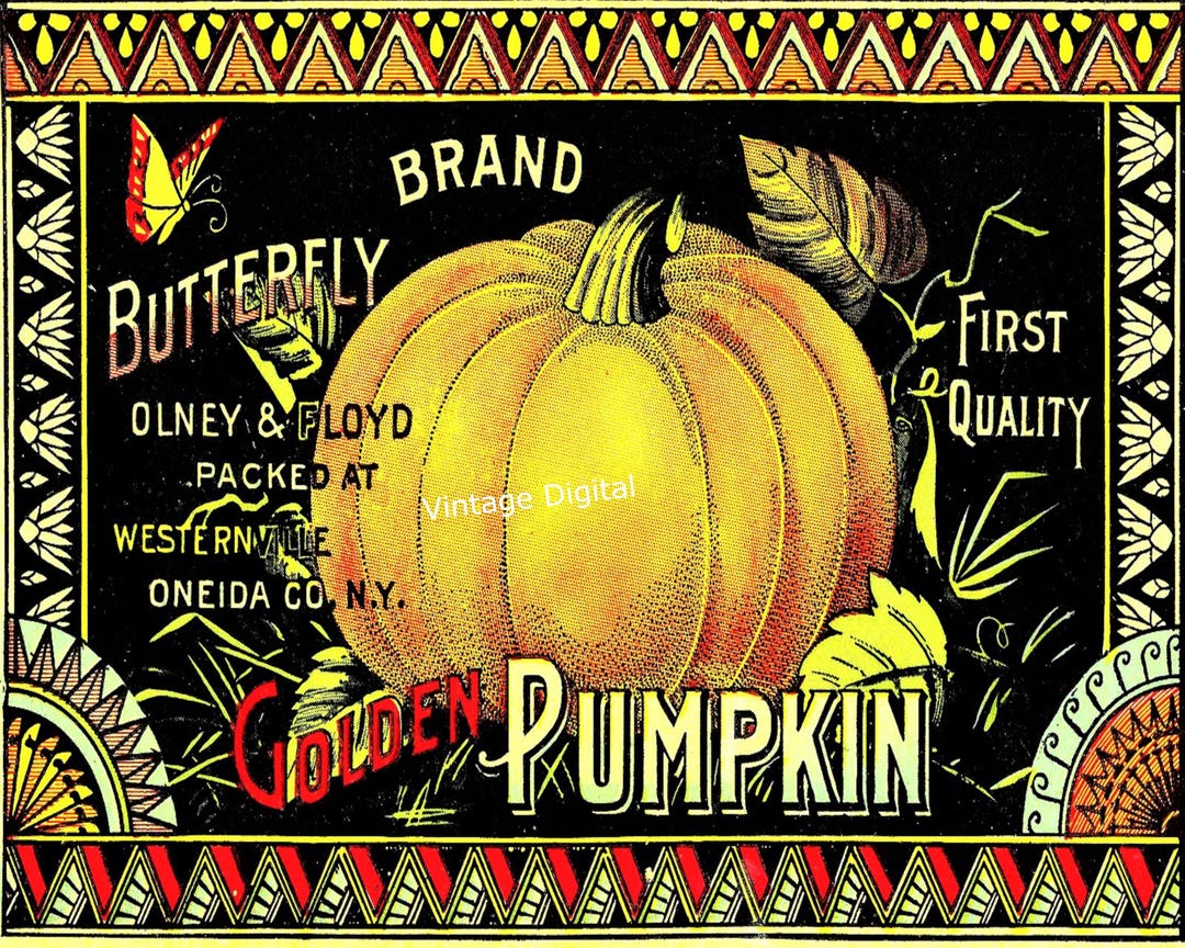 Pumpkin Brand Vintage Label, Logo, Hang Tags,transfers Digital Image ...